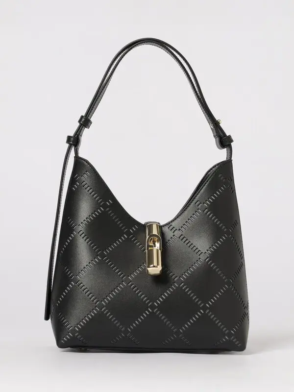 Furla Goccia Perforated Leather Bag - Black