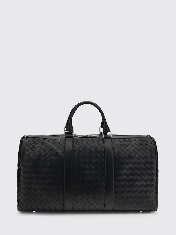 Bottega Veneta Woven Leather Travel Bag - Black