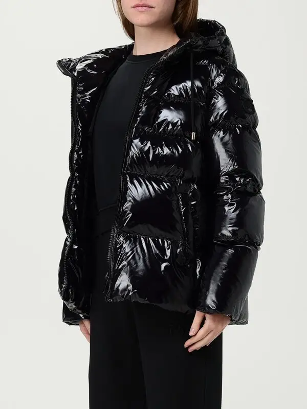 Pinko Glossy Hooded Puffer Jacket - Black