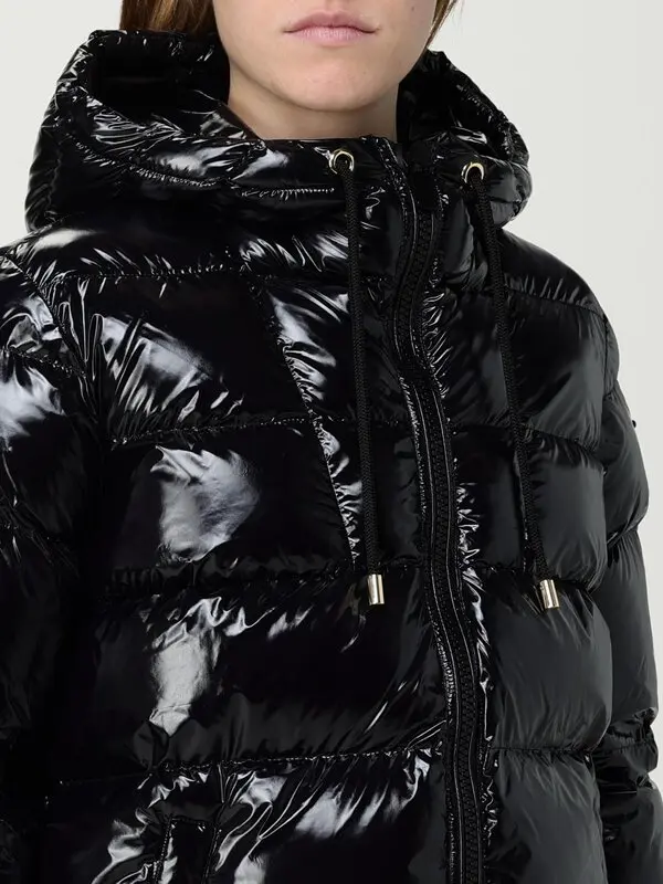 Pinko Glossy Hooded Puffer Jacket - Black