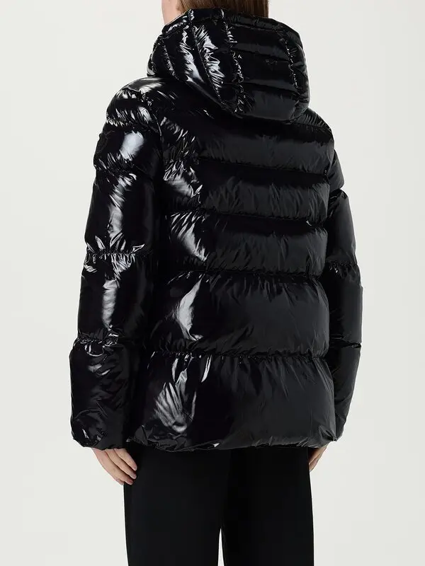 Pinko Quilted Waterproof Nylon Short Puffer Jacket With Hood And Elasticated Cuffs - Black
