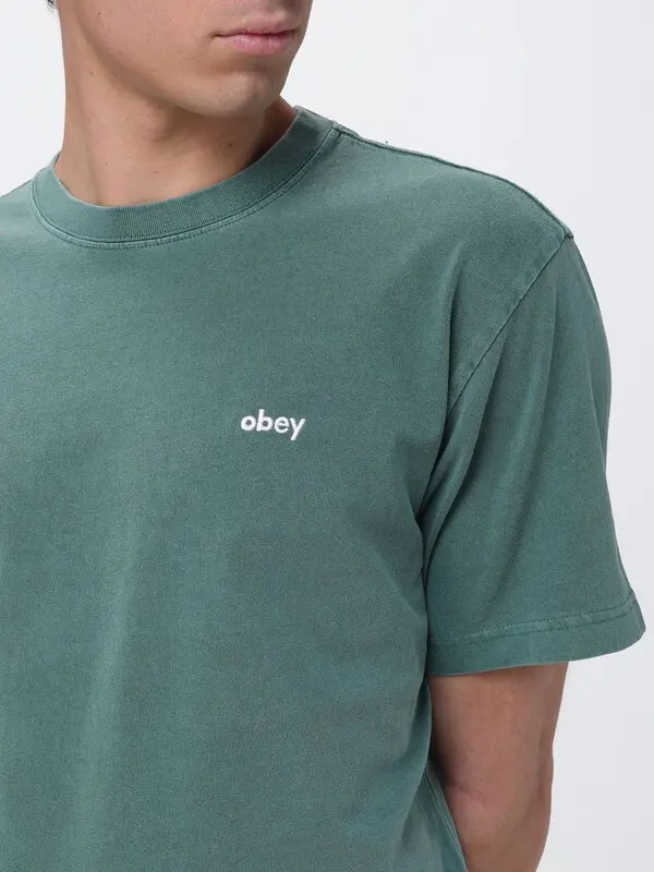 Obey Cotton T-shirt With Logo - Green