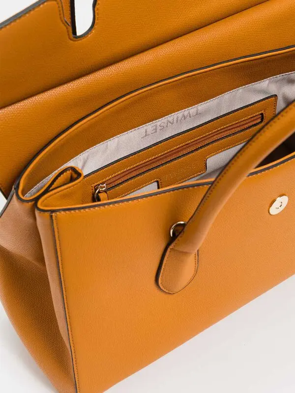 TWINSET Grained Faux Leather Bag - Yellow