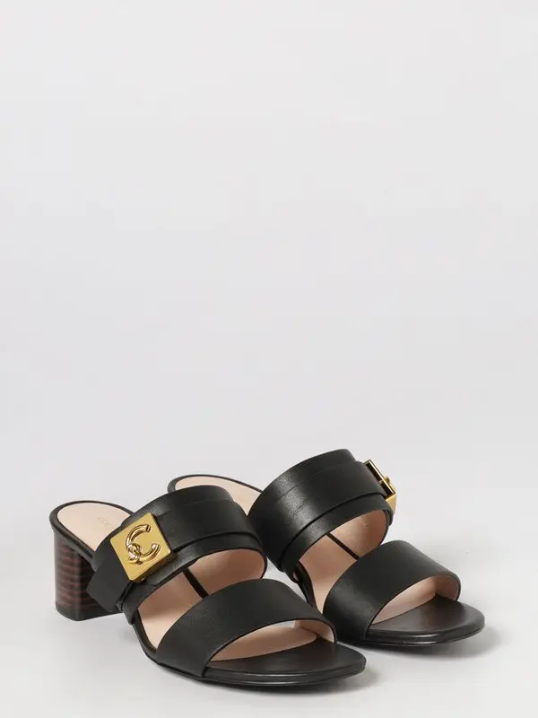 COCCINELLE C-me Lock Leather Mules - Black