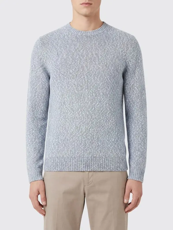 ZANONE Cotton Crew Neck Sweater - Gnawed Blue