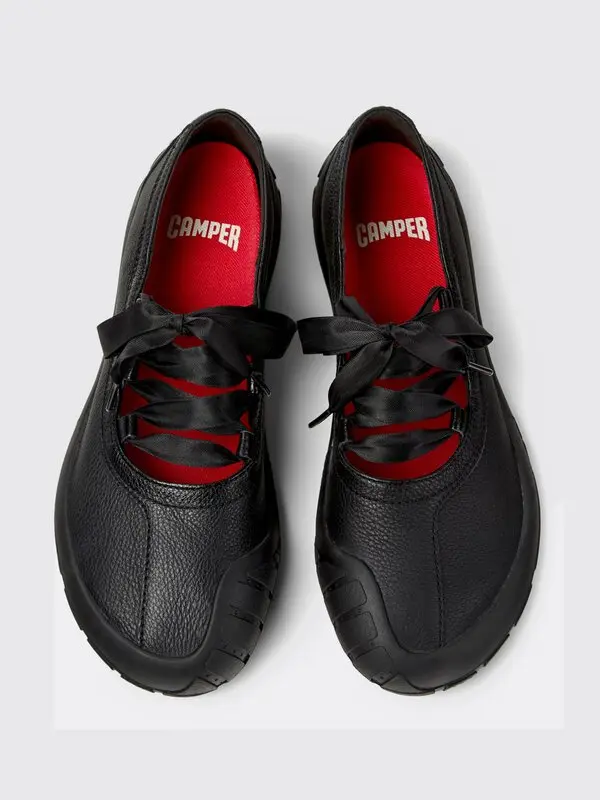 Camper Peu Path+ Leather Ballet Flats With Ribbon Fastening