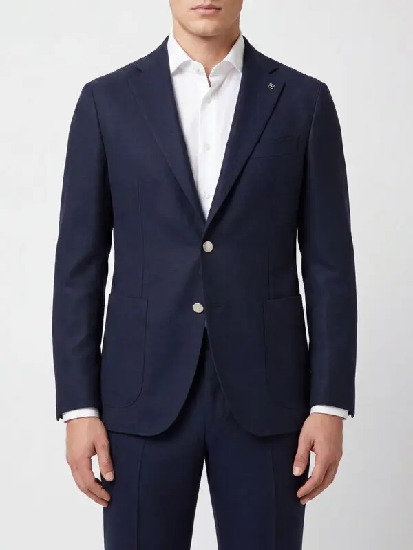 Tagliatore Single-breasted Blazer In Pure Virgin Wool With Peak Lapels