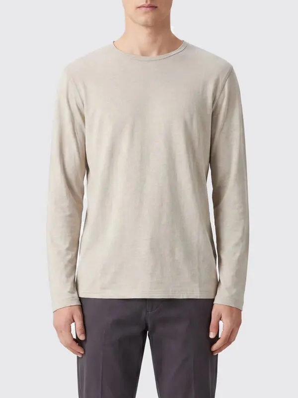 Closed Long-sleeved T-shirt In A Linen Blend With Crew Neck - Grey
