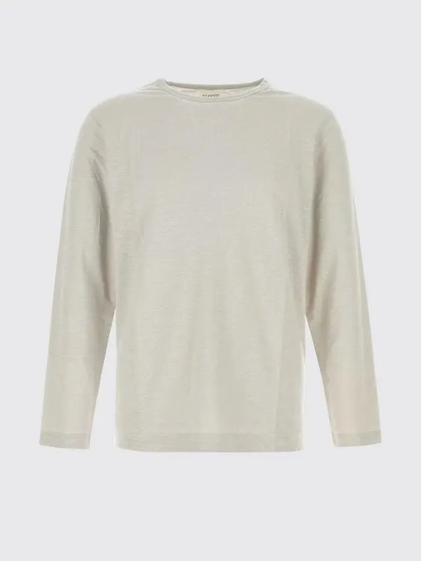 Closed Long-sleeved T-shirt In A Linen Blend With Crew Neck - Grey
