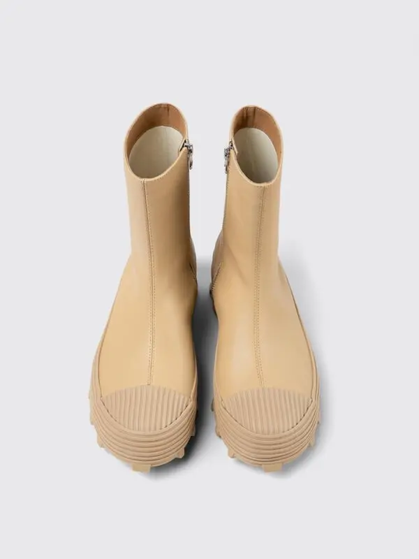 Camper Zip Up Ankle Boots - Beige