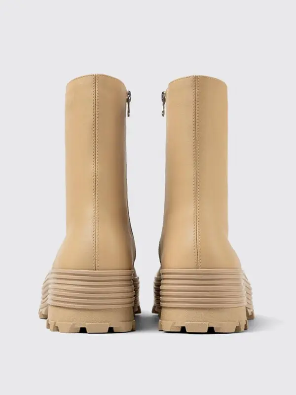 Camper Zip Up Ankle Boots - Beige