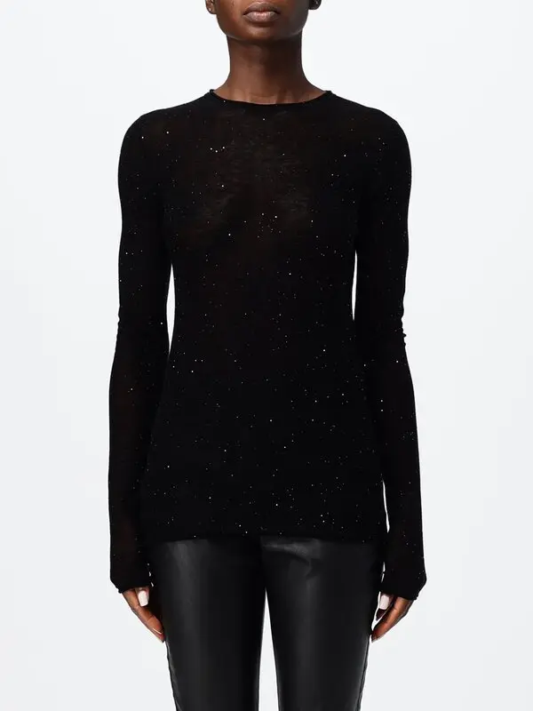 Pinko Long Sleeve Embellished Jumper - Black