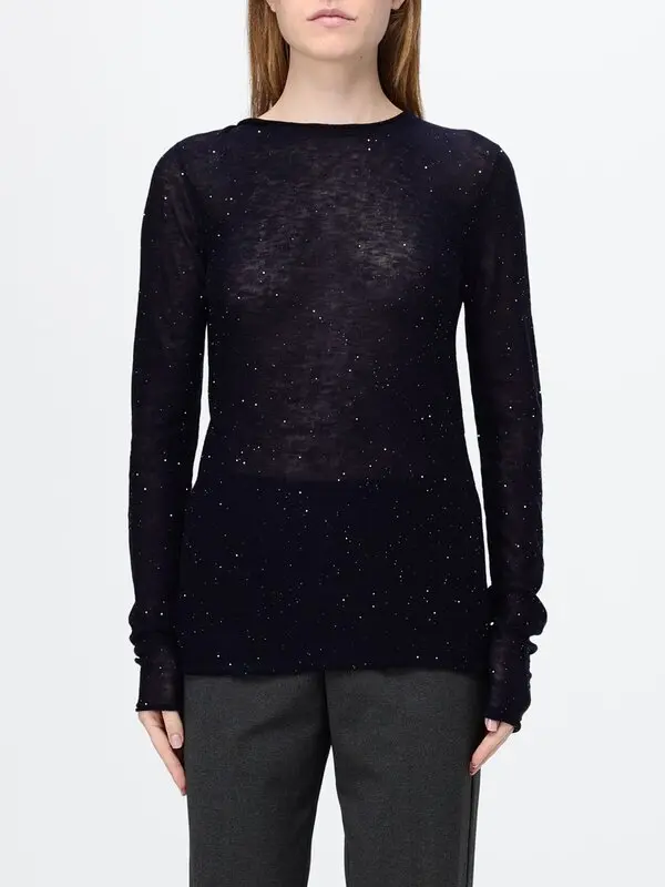 Pinko Long Sleeve Embellished Jumper - Blue