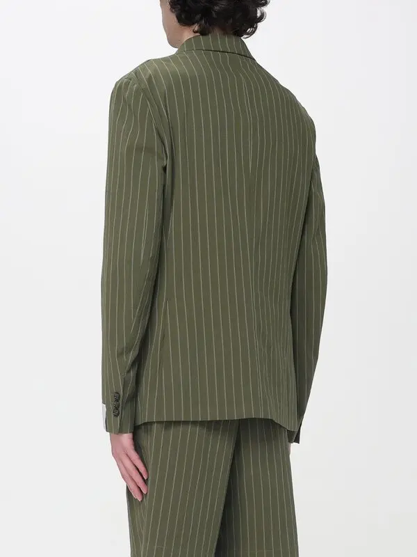 PAOLO PECORA Pinstriped Cotton Double Breasted Blazer