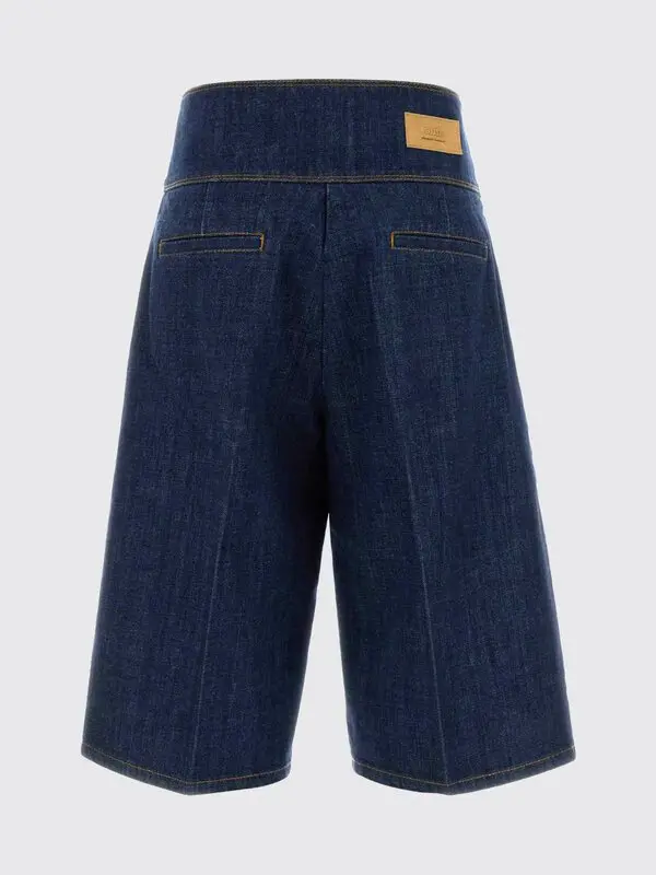 AMI Paris High-waisted Knee-length Cotton Denim Shorts - Indigo