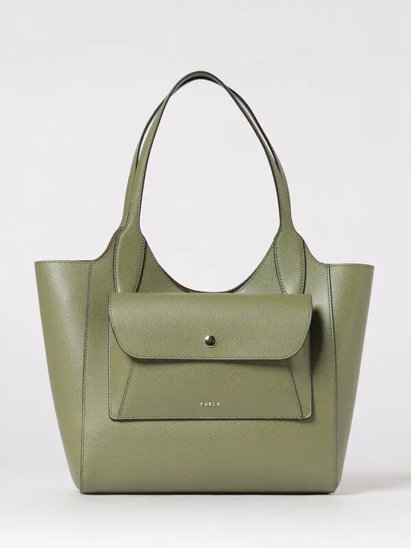 Furla Lea Grained Leather Bag - Green