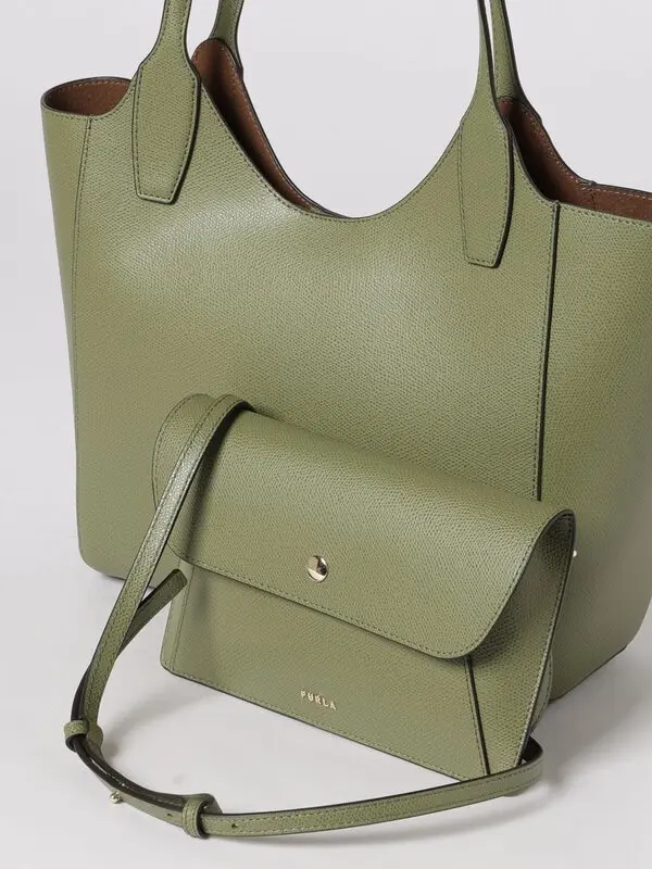 Furla Lea Grained Leather Bag - Green