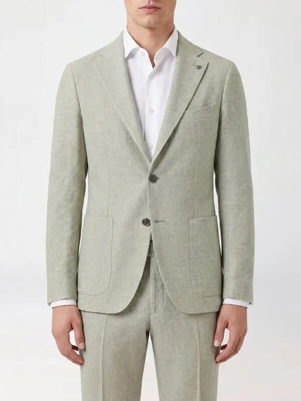 Tagliatore Single-breasted Blazer In Cotton Blend With Peak Lapels