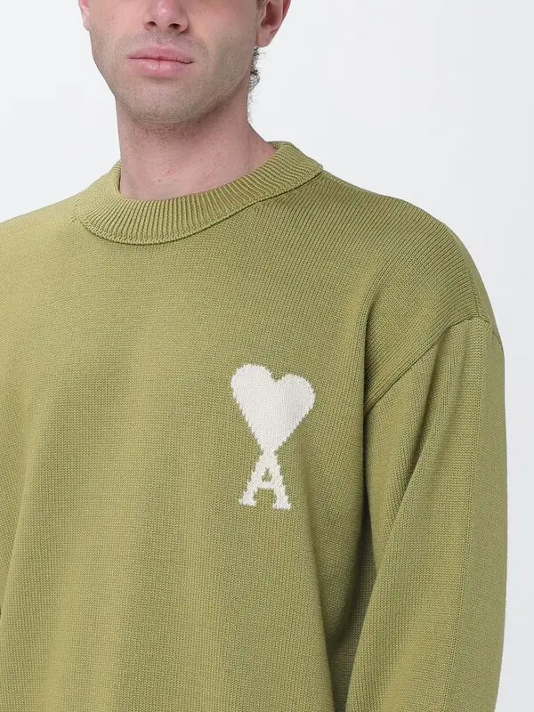 AMI Paris Wool And Cotton Crew-neck Pullover