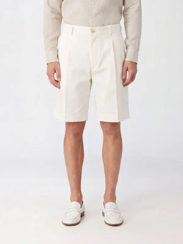Brioni Tailored Linen And Cotton Blend Shorts