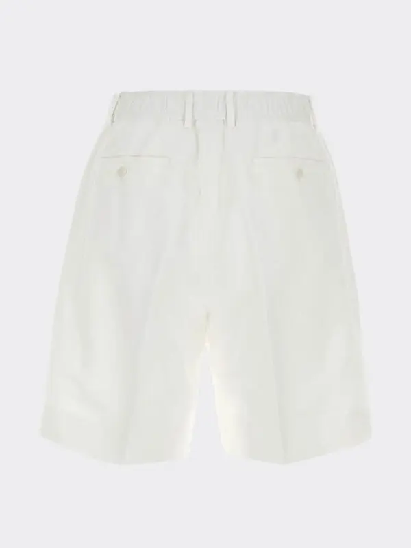 Brioni Tailored Linen And Cotton Blend Shorts