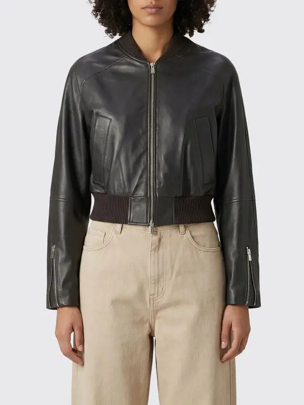 Erika Cavallini Leather Bomber Jacket