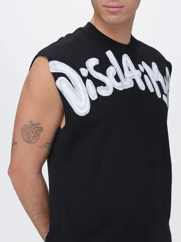 DISCLAIMER Cotton Tank Top With Logo - Black