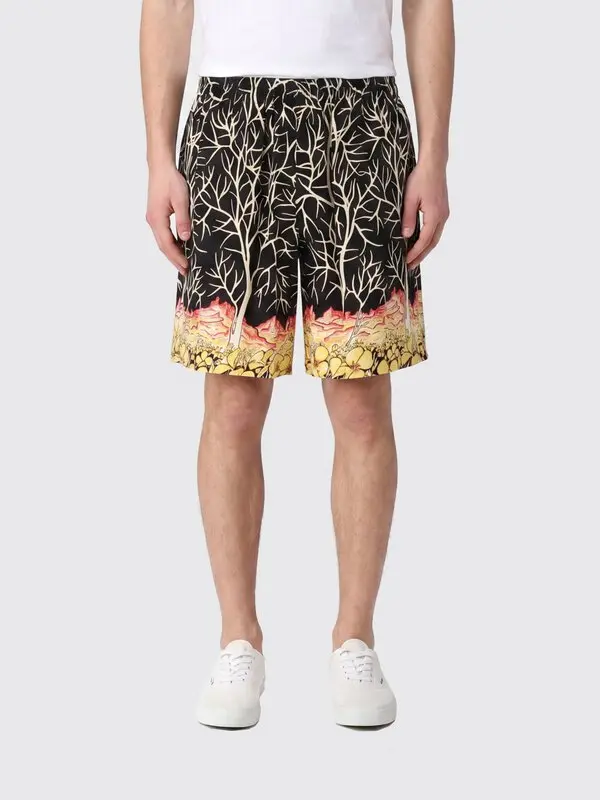 Y’s Graphic Print Shorts In Rayon With Elasticated Waist