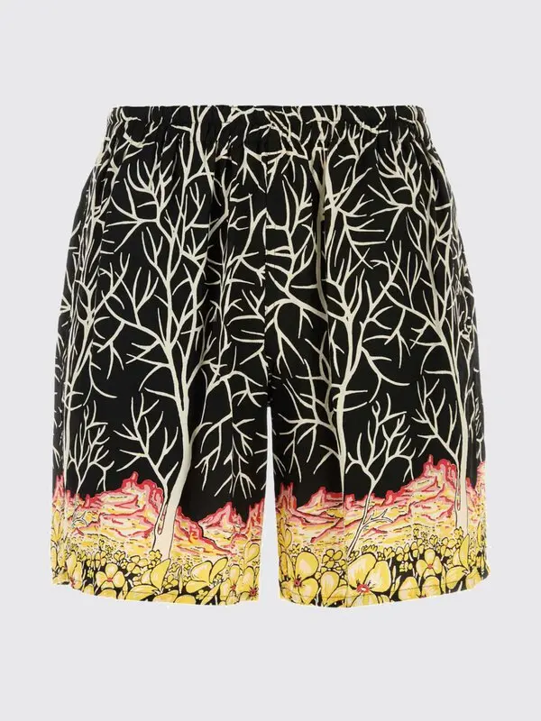 Y’s Graphic Print Shorts In Rayon With Elasticated Waist