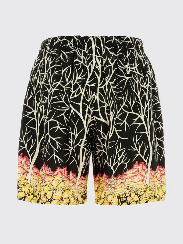 Y’s Graphic Print Shorts In Rayon With Elasticated Waist
