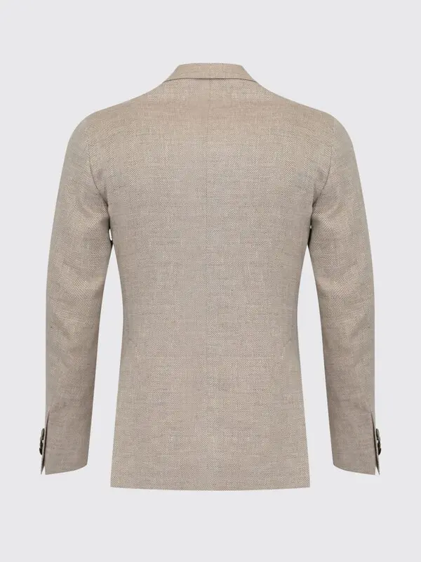 Tagliatore Double-breasted Blazer In Linen And Cotton With Peak Lapels