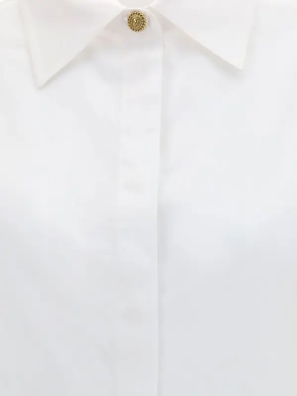 Balmain Cotton Poplin Shirt With Concealed Buttoning