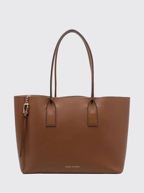 Marc Jacobs Pop J Marc Work Tote Bag In Leather With Double J Logo - Brown