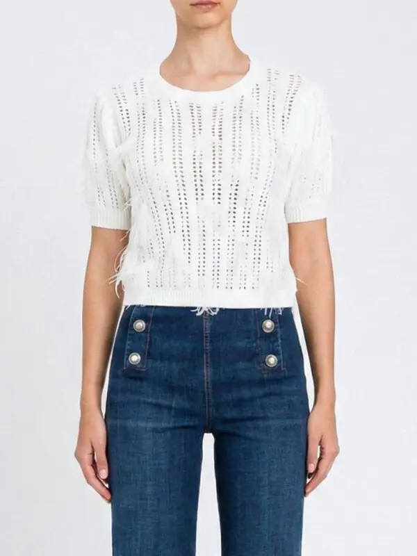 TWINSET Knit Top With Feathers