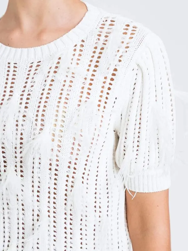 TWINSET Knit Top With Feathers
