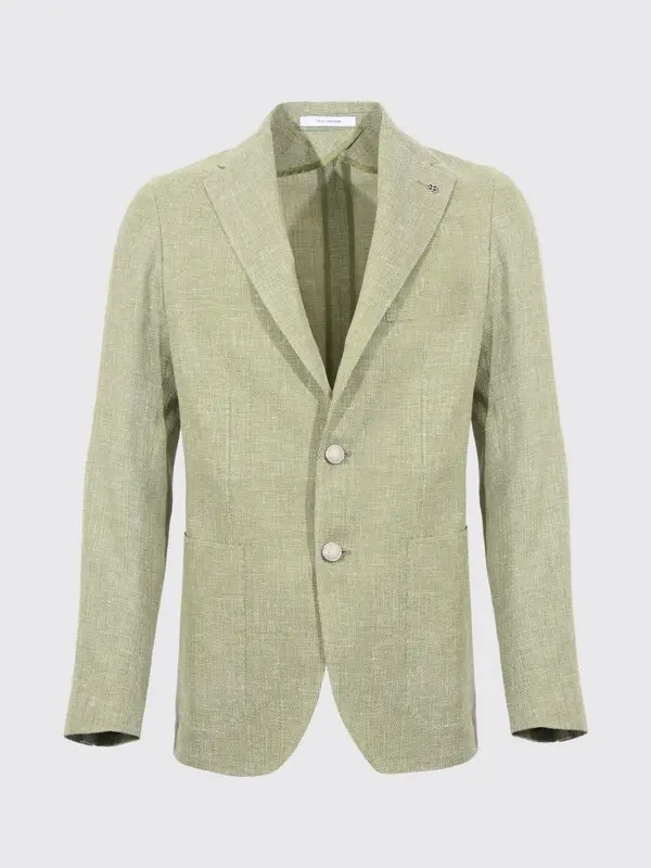 Tagliatore Single-breasted Blazer In Linen And Cotton With Peak Lapels