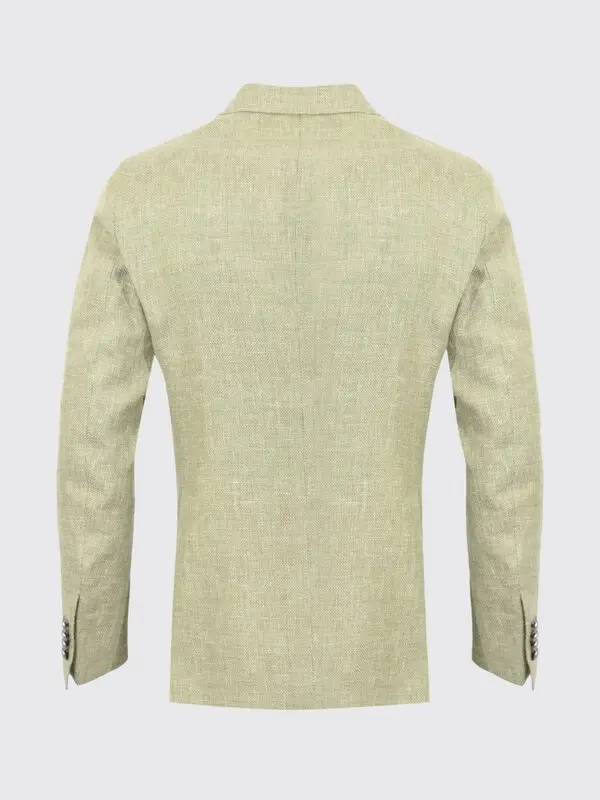 Tagliatore Single-breasted Blazer In Linen And Cotton With Peak Lapels