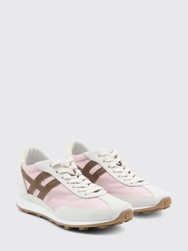 Hogan H699 Sneakers In Mesh And Suede - Pink