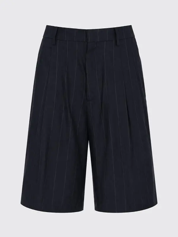 Tagliatore High-waisted Pinstriped Knee-length Tailored Shorts