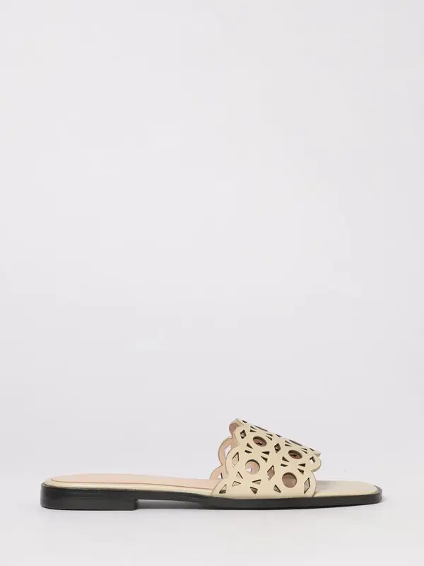 COCCINELLE Perforated Leather Slip-on Mules