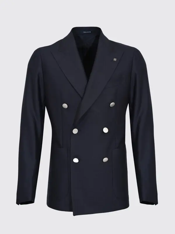 Tagliatore Double-breasted Blazer In Pure Virgin Wool With Peak Lapels