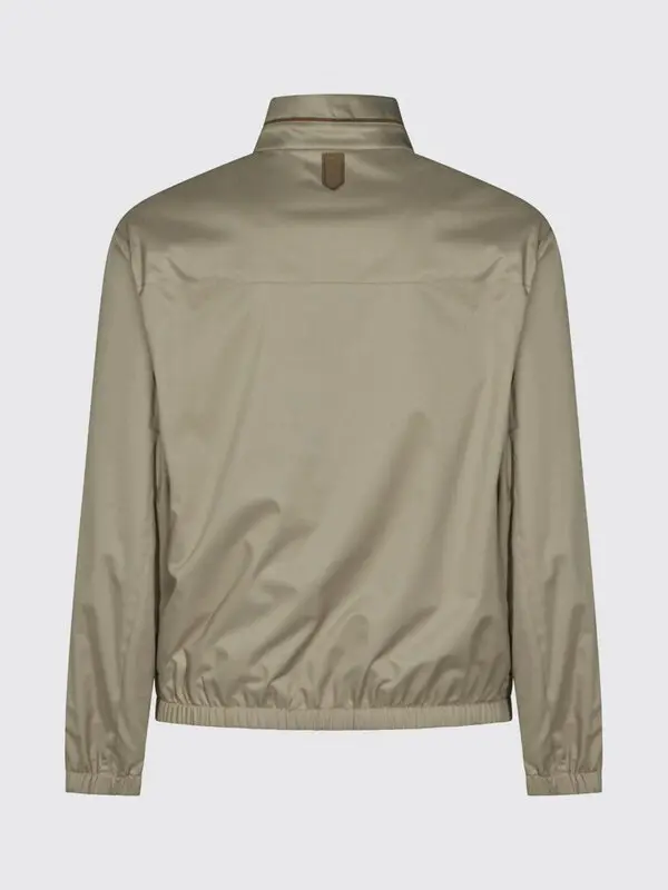 Canali Polyester Bomber Jacket With A High Neck And Elasticated Cuffs