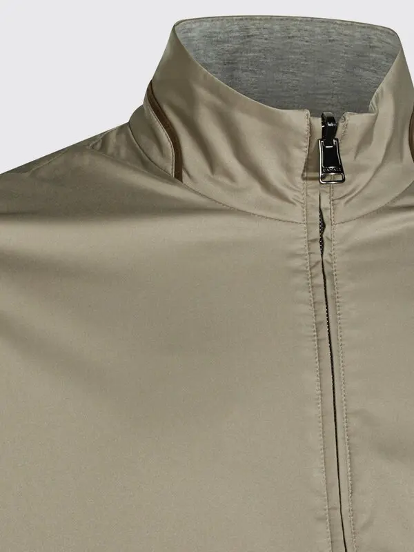 Canali Polyester Bomber Jacket With A High Neck And Elasticated Cuffs