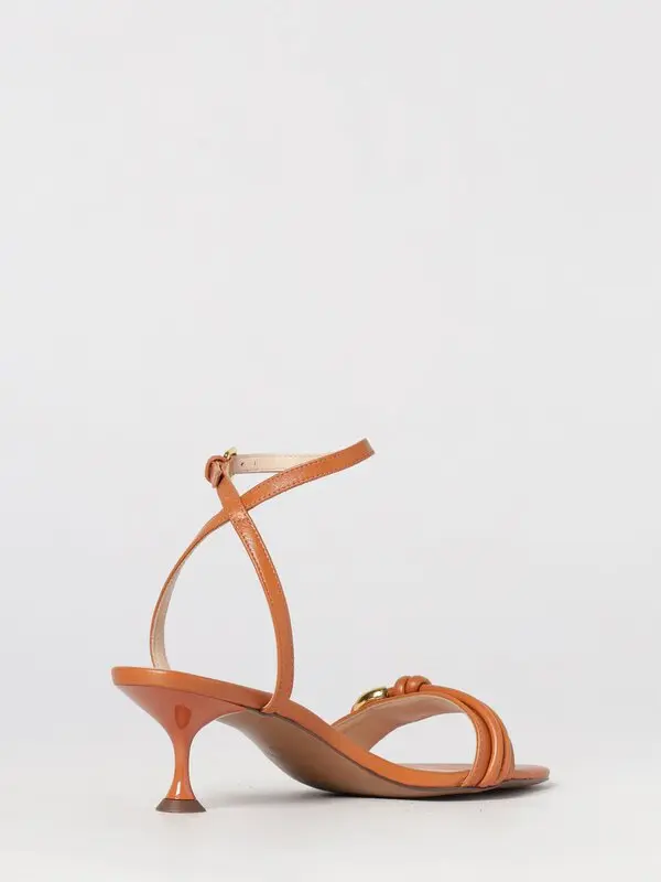 COCCINELLE Finn Leather Sandals - Brick Red
