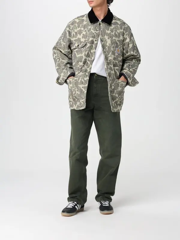 Carhartt Work In Progress Camouflage Pattern Jacket With Velvet Collar
