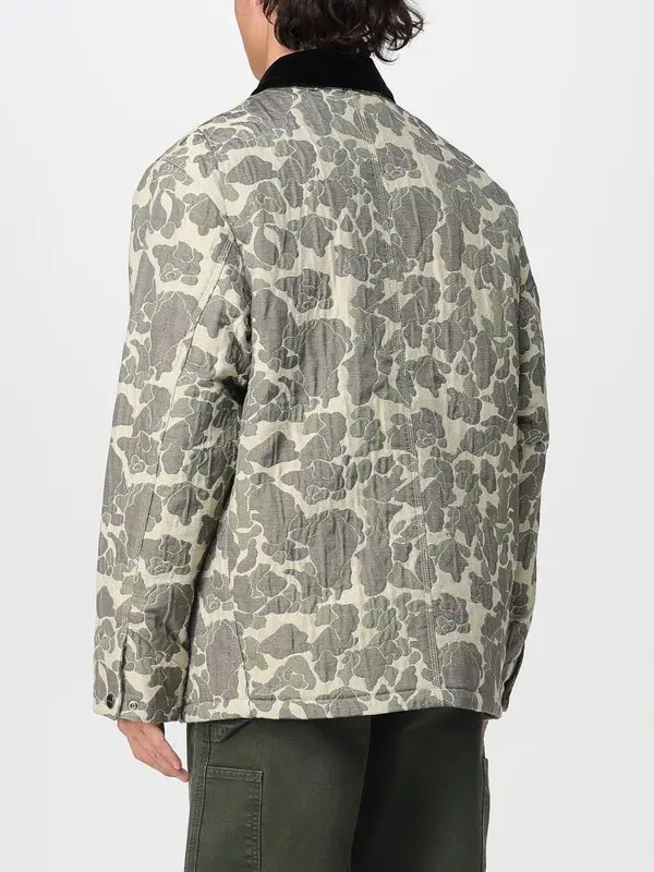 Carhartt Work In Progress Camouflage Pattern Jacket With Velvet Collar