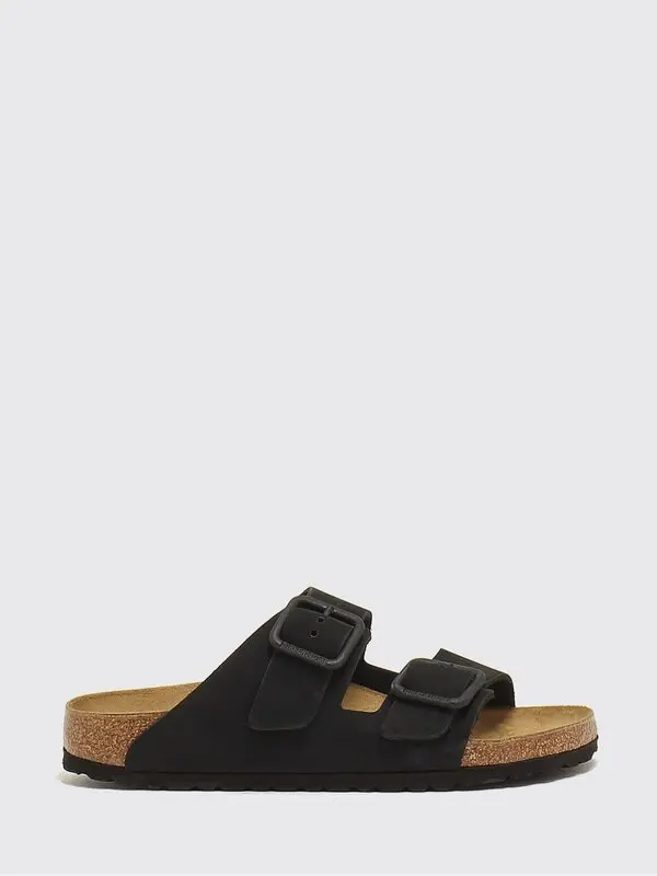 BIRKENSTOCK Arizona Wire Buckle Flat Sandals In Nubuck Leather With Double Buckle - Black