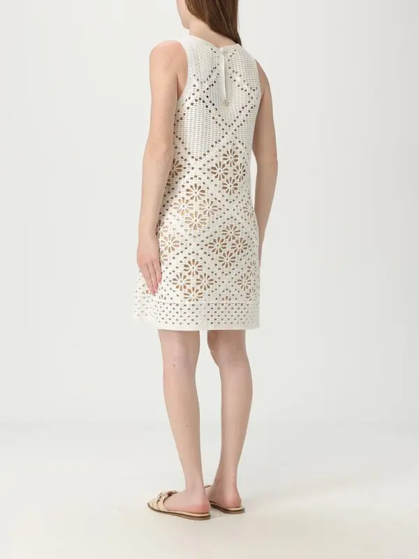 TWINSET Crocheted Mini Dress With Geometric And Floral Motifs