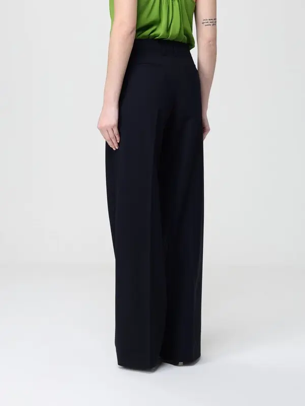 PT TORINO Wide Leg Stretch Virgin Wool Trousers - Blue