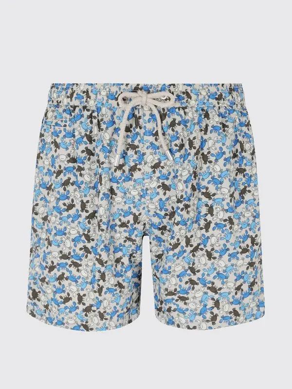 MC2 SAINT BARTH Graphic Print Swim Shorts With Drawstring Waist - Ivory
